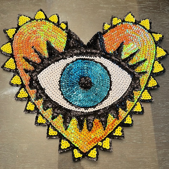 Accessories | Iron On Sequin Patch Eye Heart Evil Eye | Poshmark